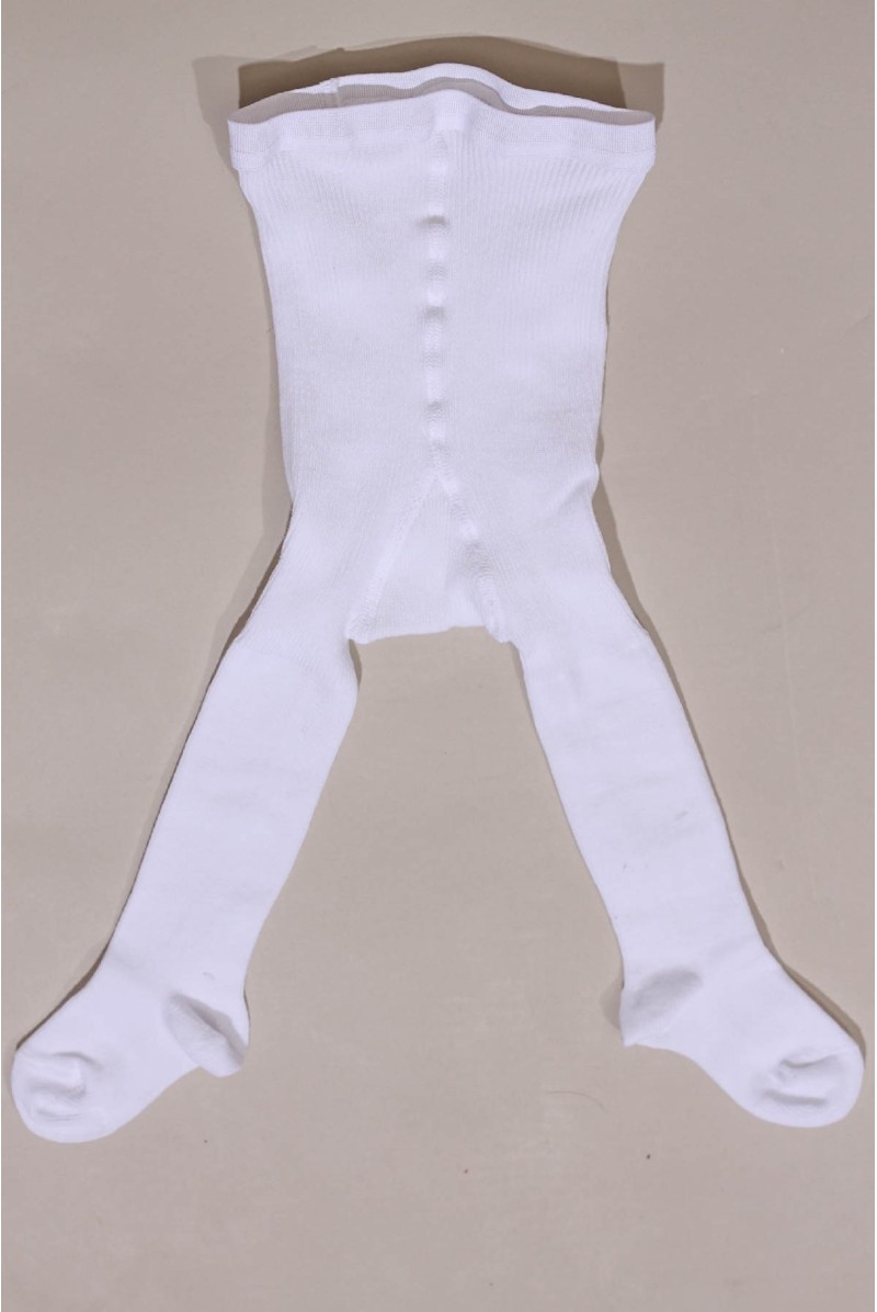 Collant blanc bébé en fibre naturelle, fabrication française