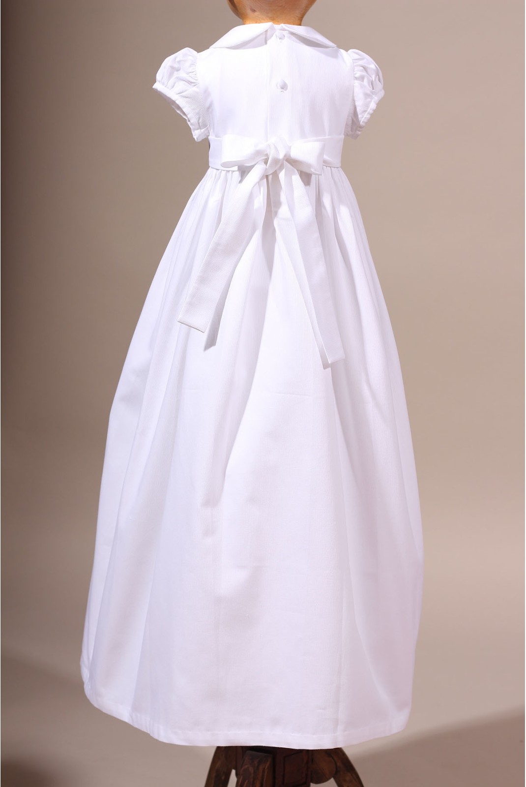 Robe longue traditionnelle de baptême en piqué de coton